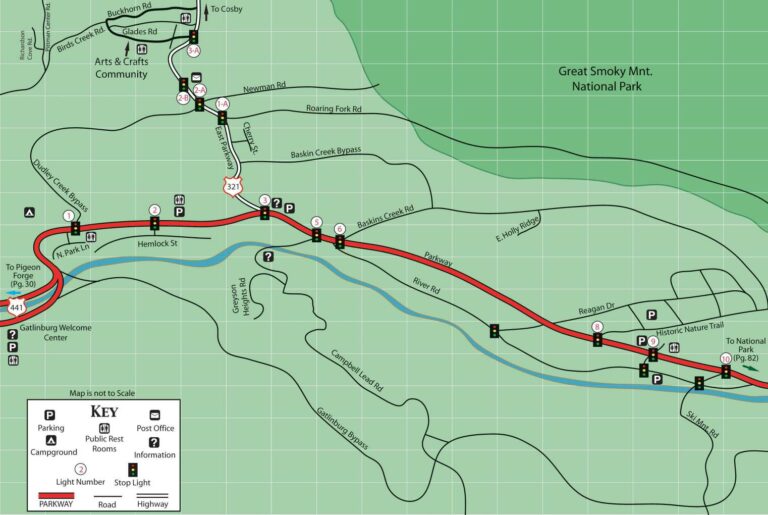 Gatlinburg Map | Gatlinburg Red Lights